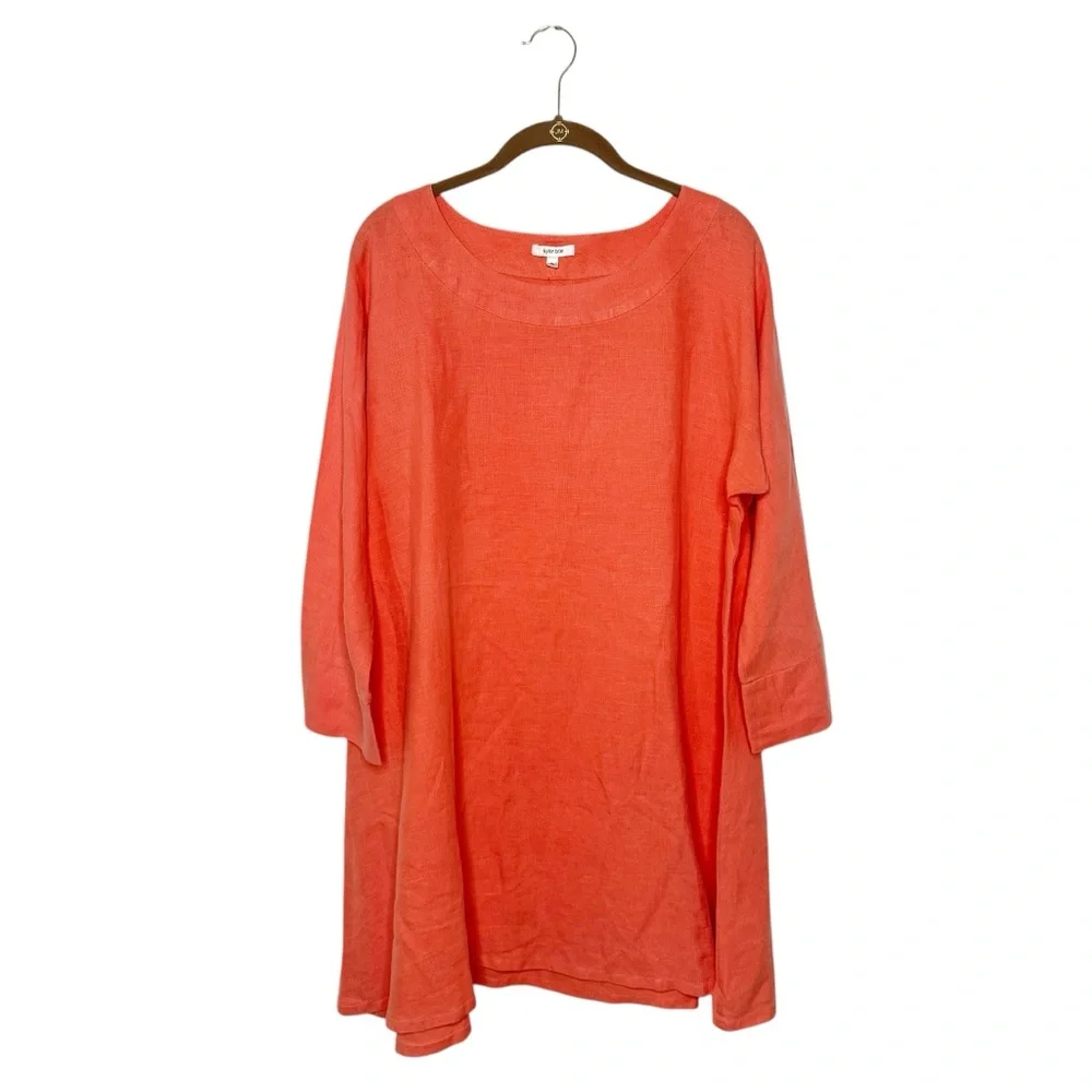 Tyler Boe | Dresses | Tyler Boe 0 Linen Melon Color Sheath Dress Sz Xl ...